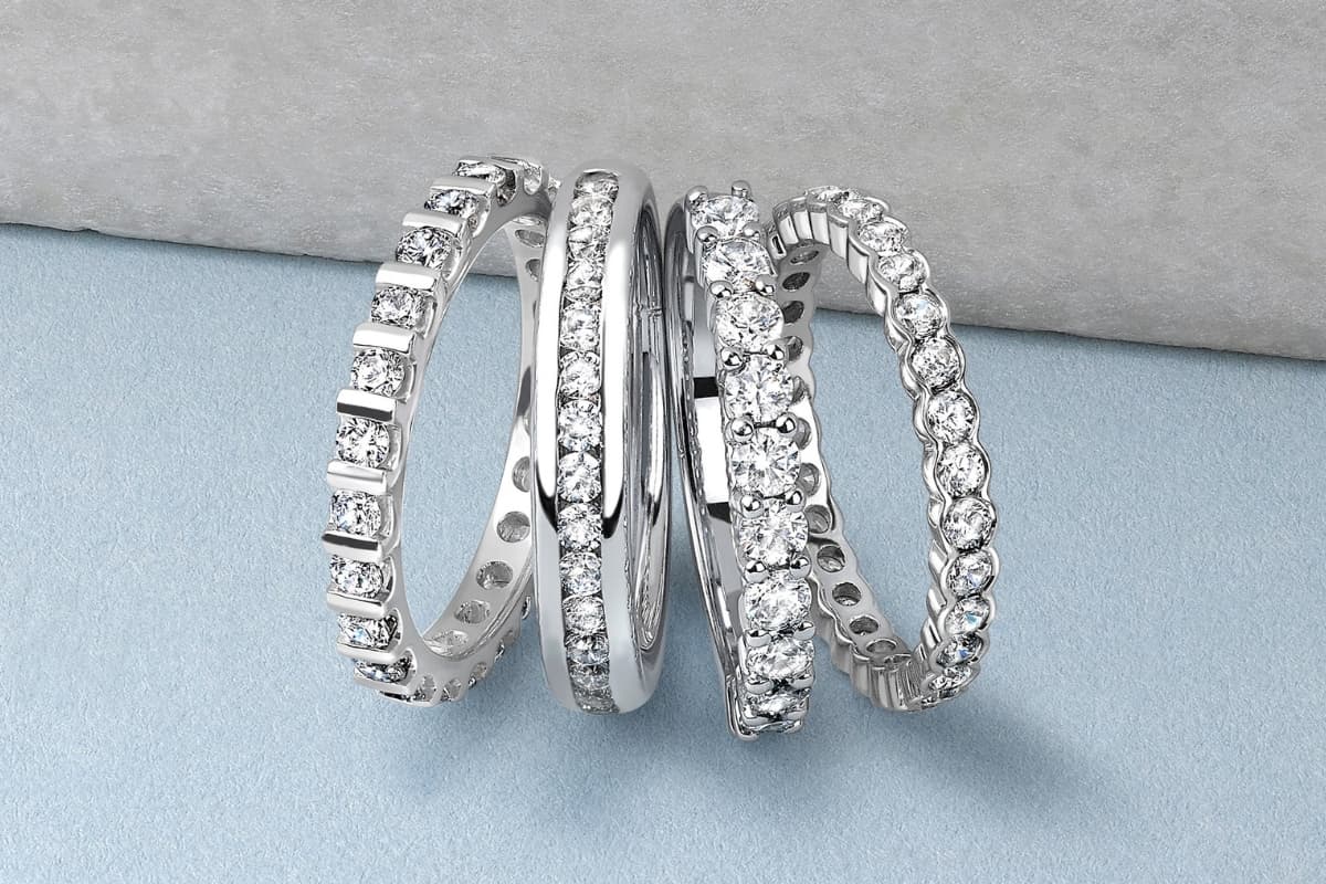 Half Bar Set Eternity Rings