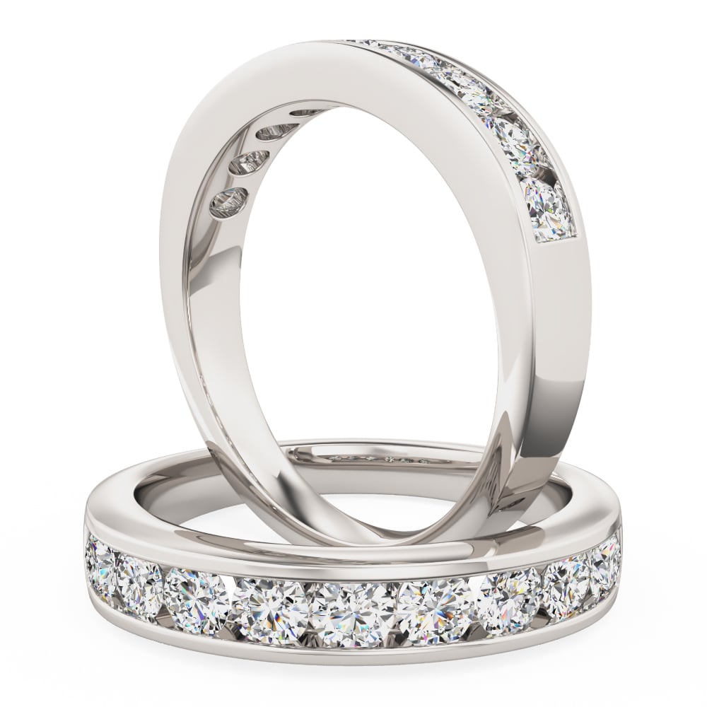 Nine stone diamond eternity ring in 18ct white gold - PD053W