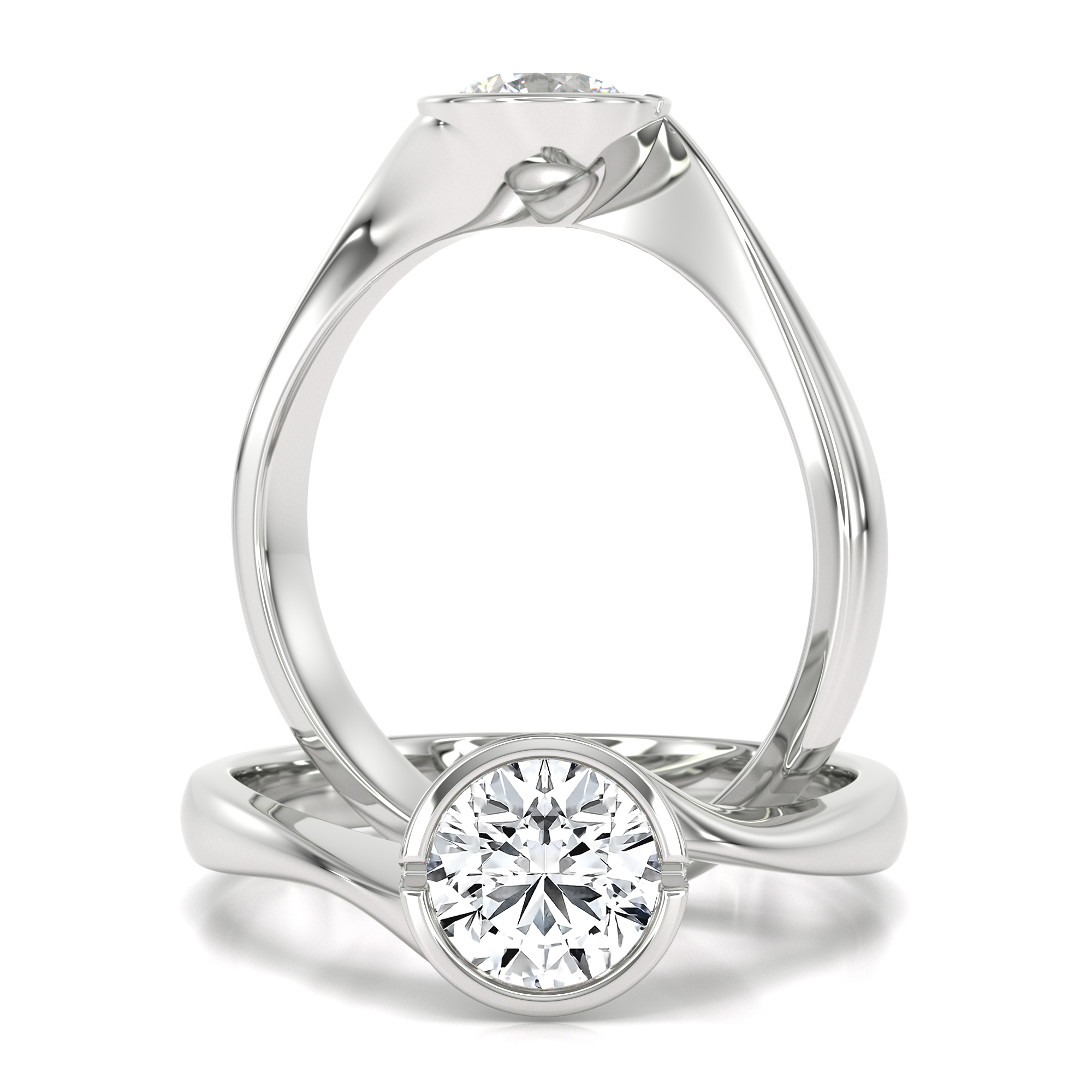Round cut solitaire diamond ring in platinum - PD060PL