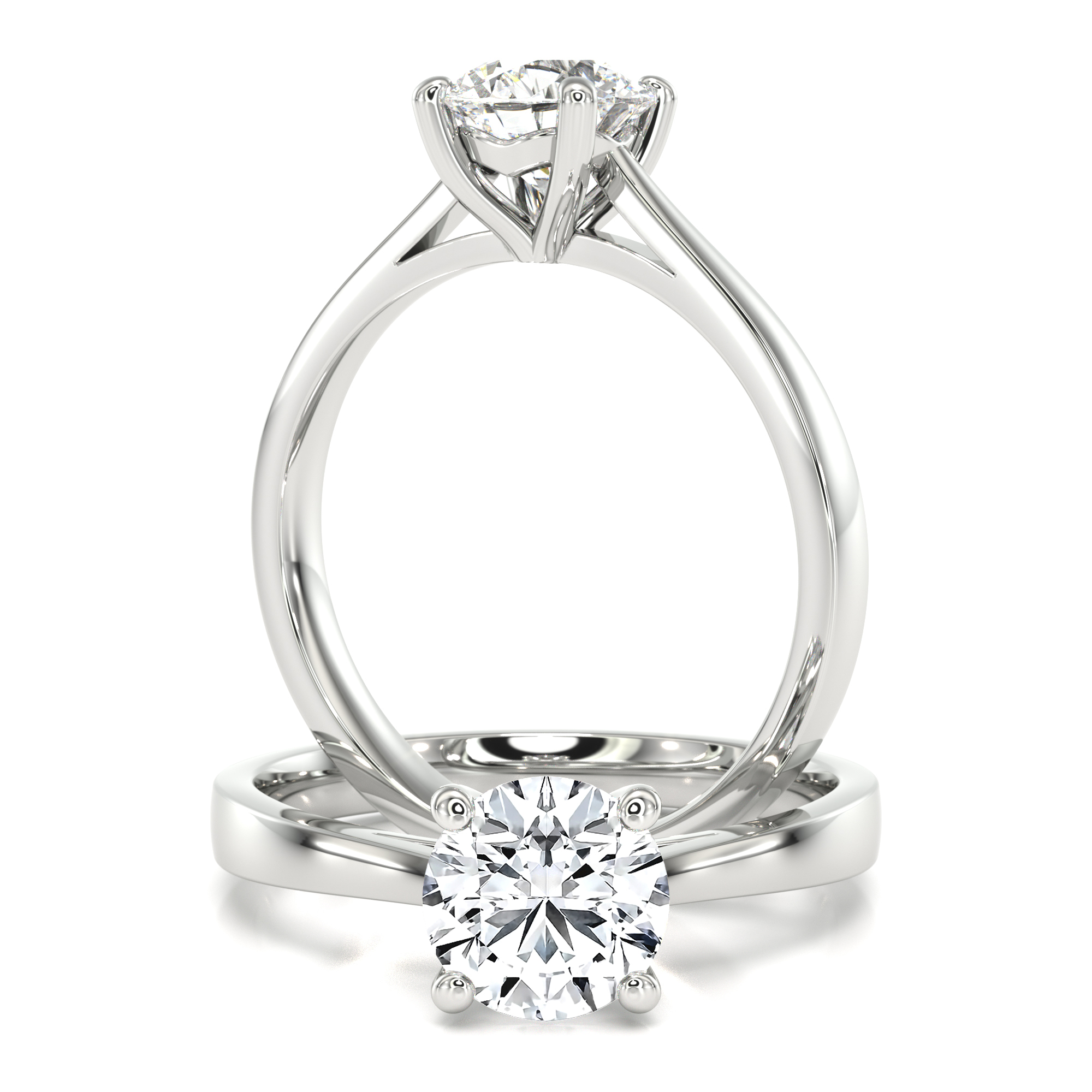 Round cut solitaire diamond ring in platinum - PD362PL