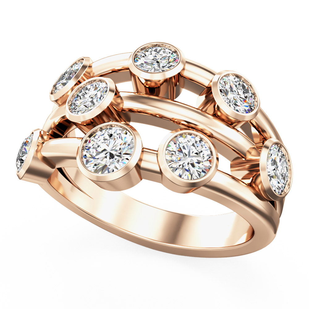 Round cut diamond dress ring in 18ct rose gold - PD506R