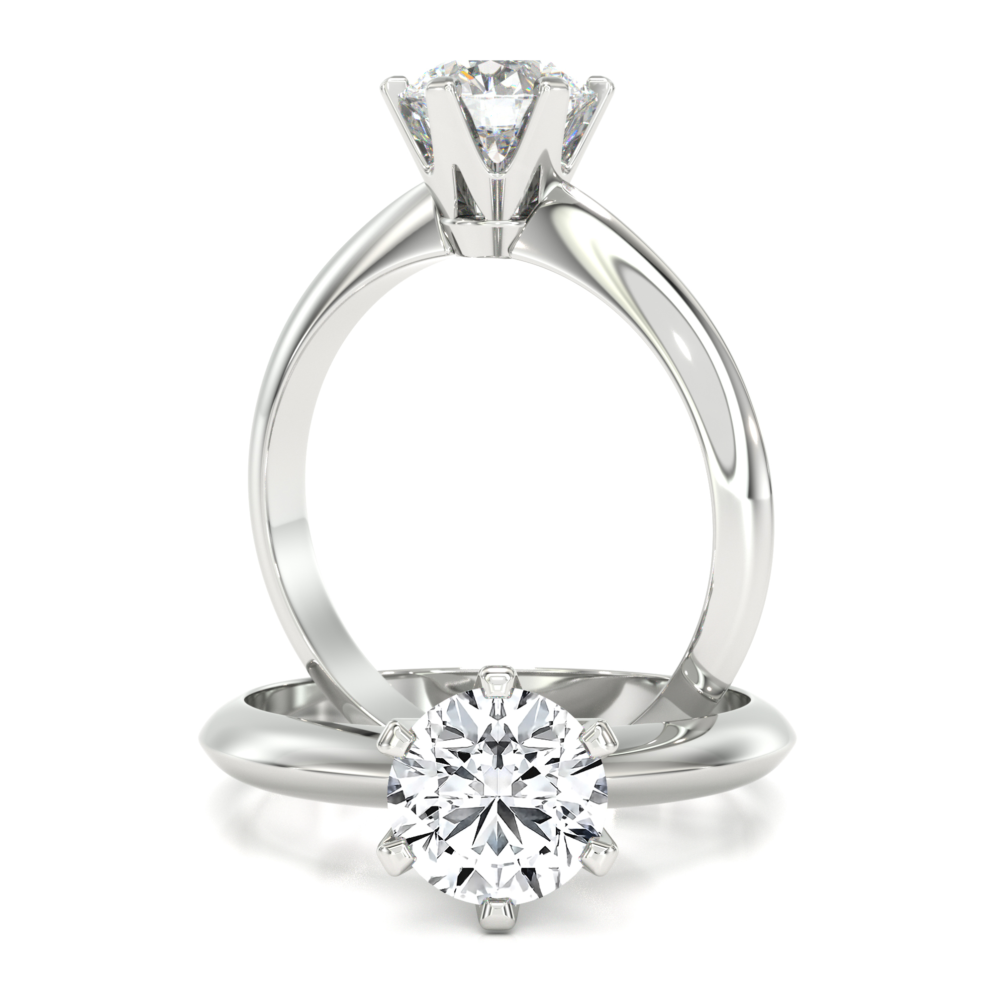 Round cut solitaire diamond ring in platinum - PD710PL