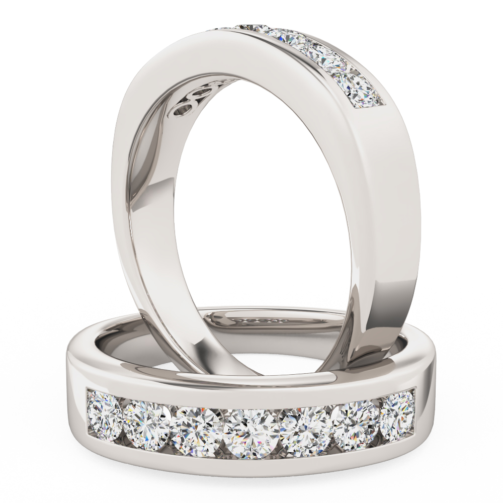 Round cut diamond eternity ring in 18ct white gold - PD753W