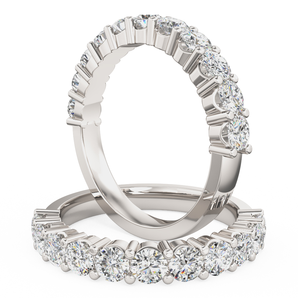 Eleven stone cut lab grown diamond eternity ring in 18ct white gold ...