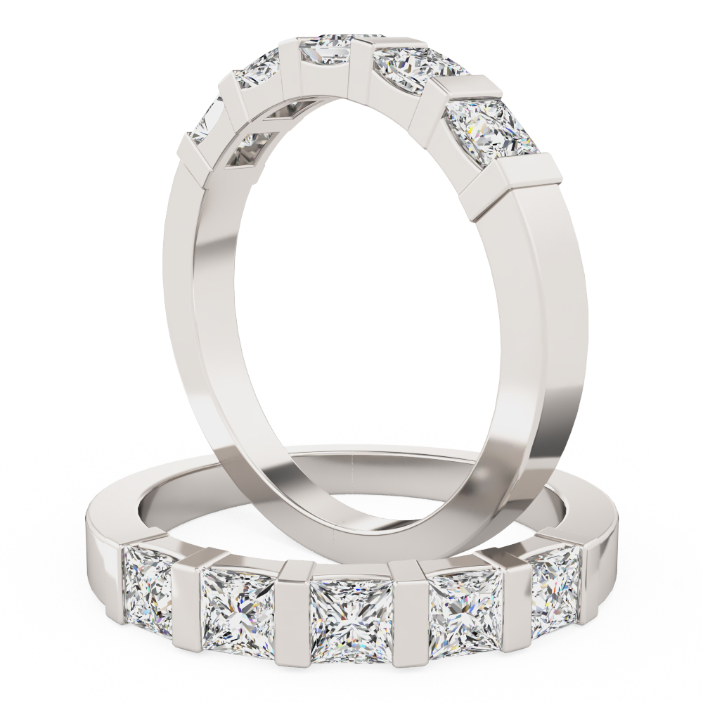 Princess cut lab grown diamond eternity ring in platinum - PDL593PL