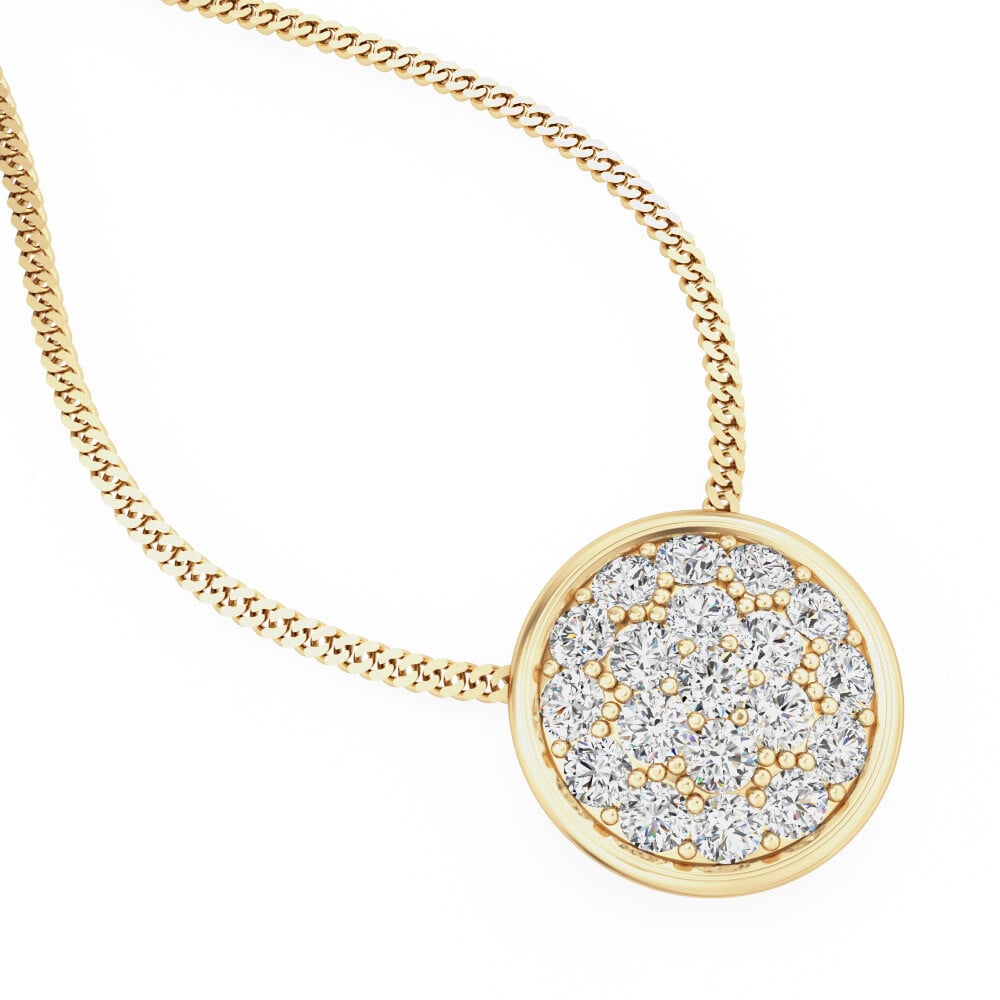 Multi stone diamond pendant in 18ct yellow gold - PDP169Y