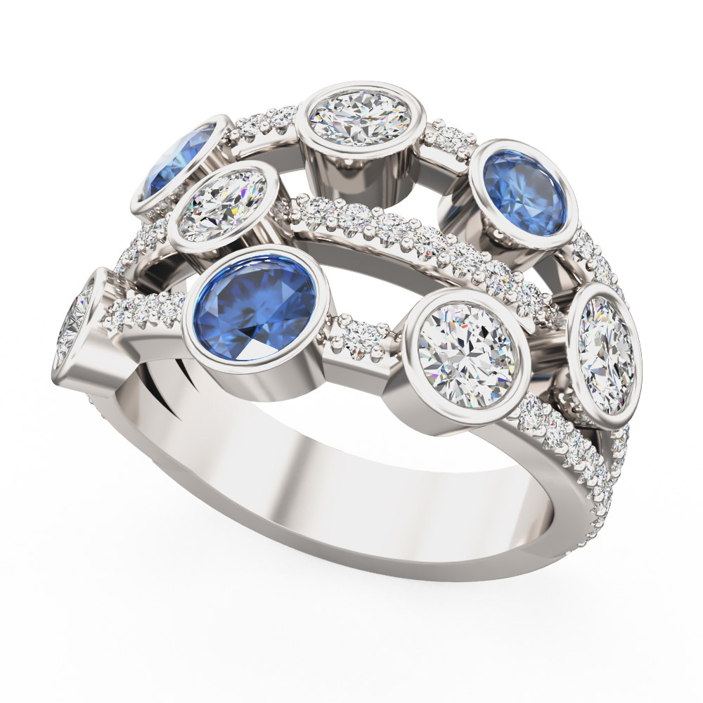 Sapphire and diamond dress ring in 18ct white gold - PDS770W