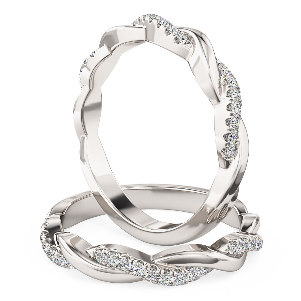 Round cut diamond wedding/eternity ring in 18ct white gold - PDW236W