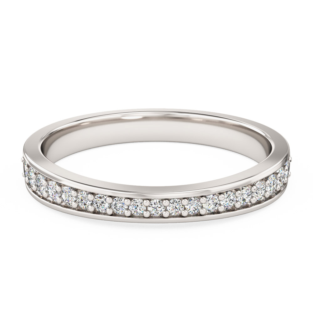 Round cut diamond made to match wedding/eternity ring in 18ct white ...