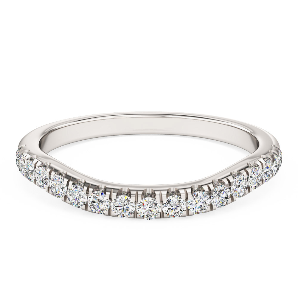 Round cut diamond set wedding/eternity ring in 18ct white gold - PDW265W