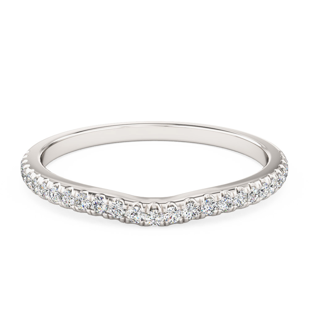 Made to match diamond set shaped wedding/eternity ring in 18ct white ...