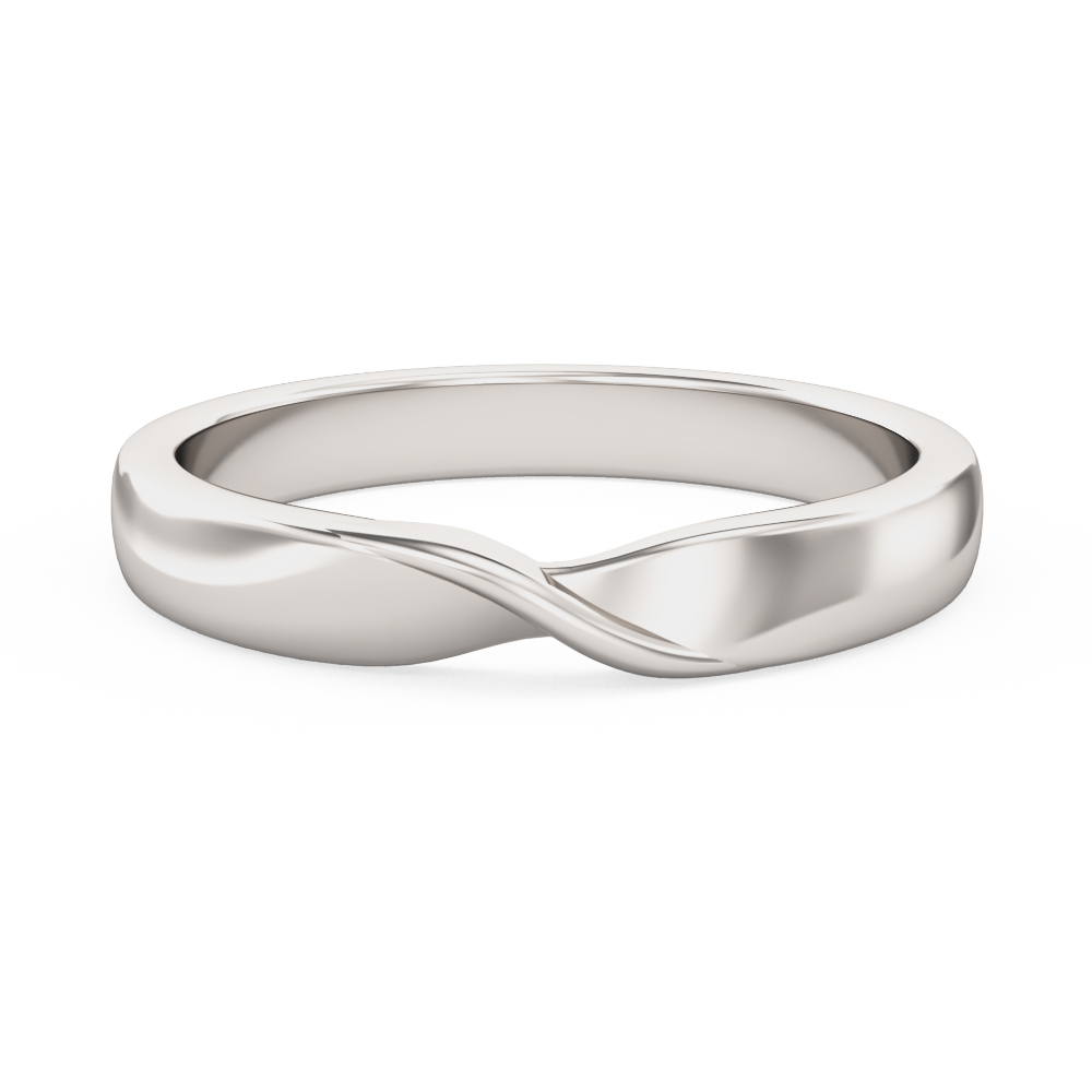 'twist' style plain wedding ring in 9ct white gold - PDW301/9W