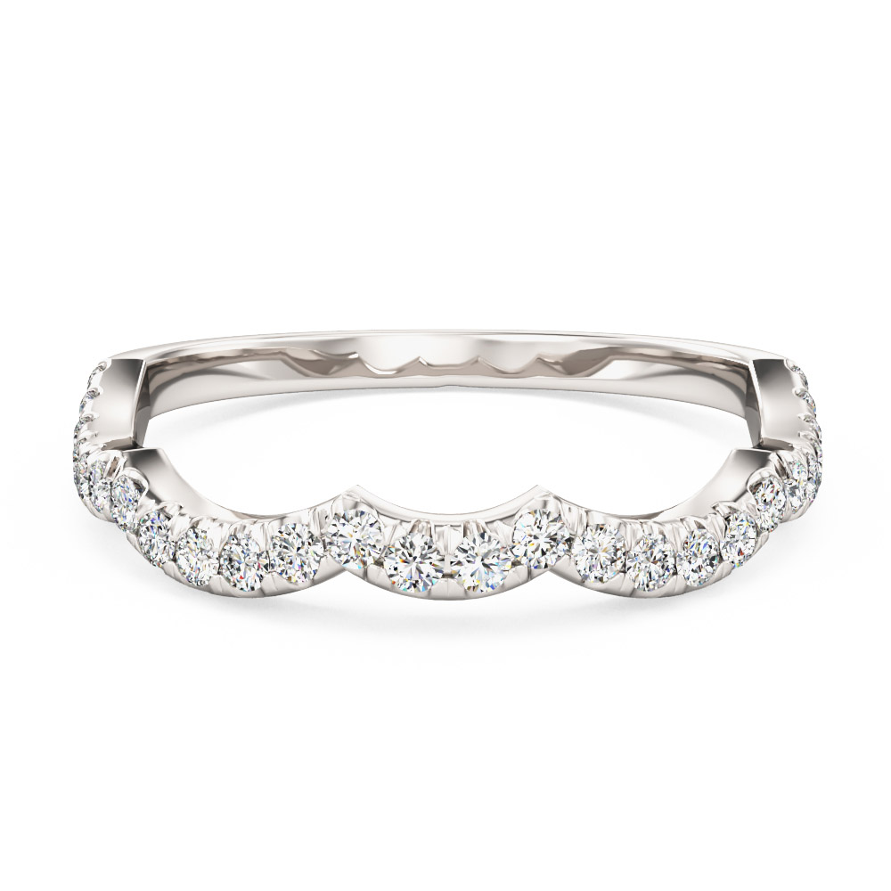 Shaped diamond wedding ring in 18ct white gold - PDW317W