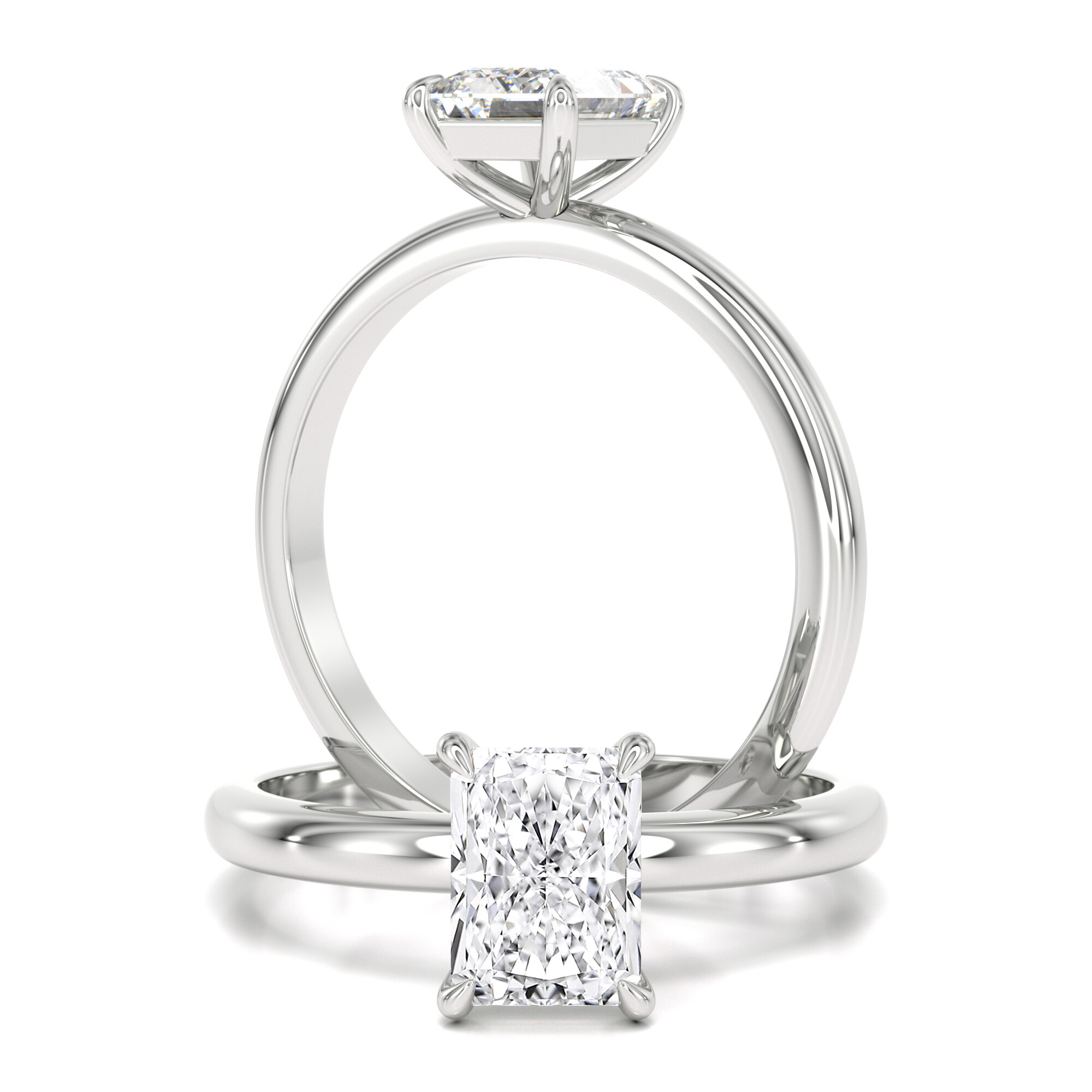 Delightful radiant cut solitaire diamond ring in platinum - PD065PL